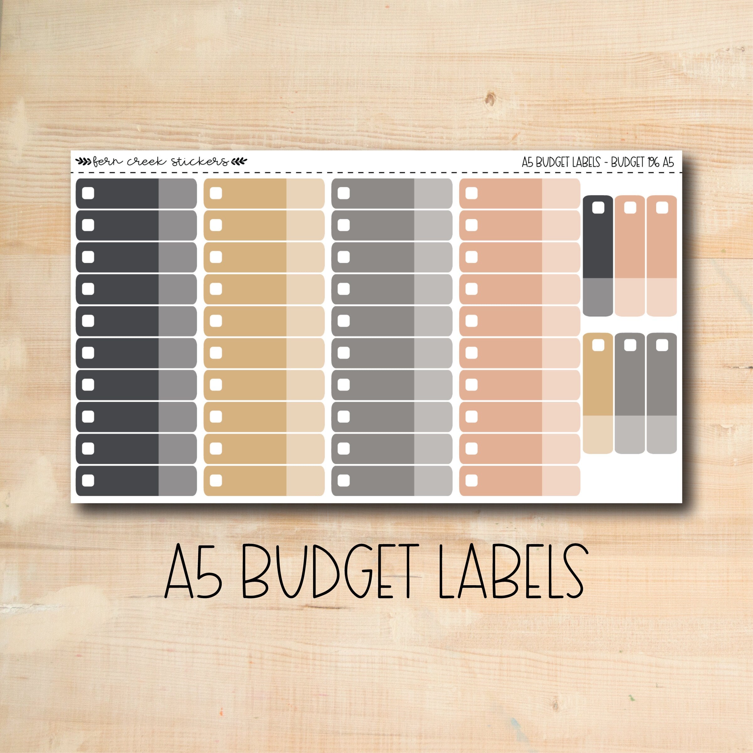 BUDGET-196 || MIDNIGHT PARTY A5 budget labels – Fern Creek Stickers