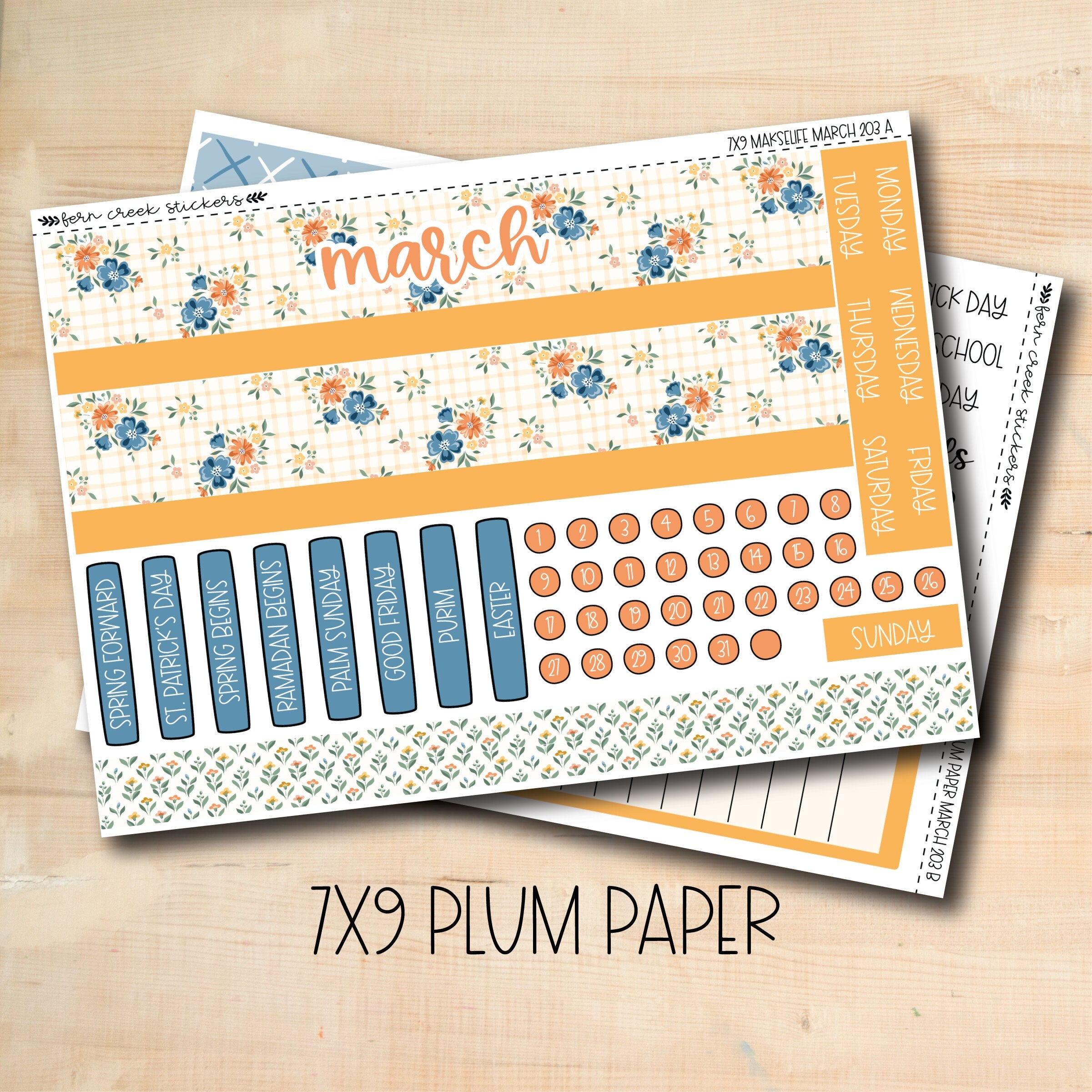 7x9 PLUM-203 || IN BLOOM 7x9 Plum Paper March Monthly Kit – Fern Creek ...